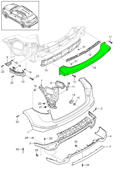 Porsche 958 Cayenne Reinforcement Bar Rear 95850530901 - 95850530901 ...
