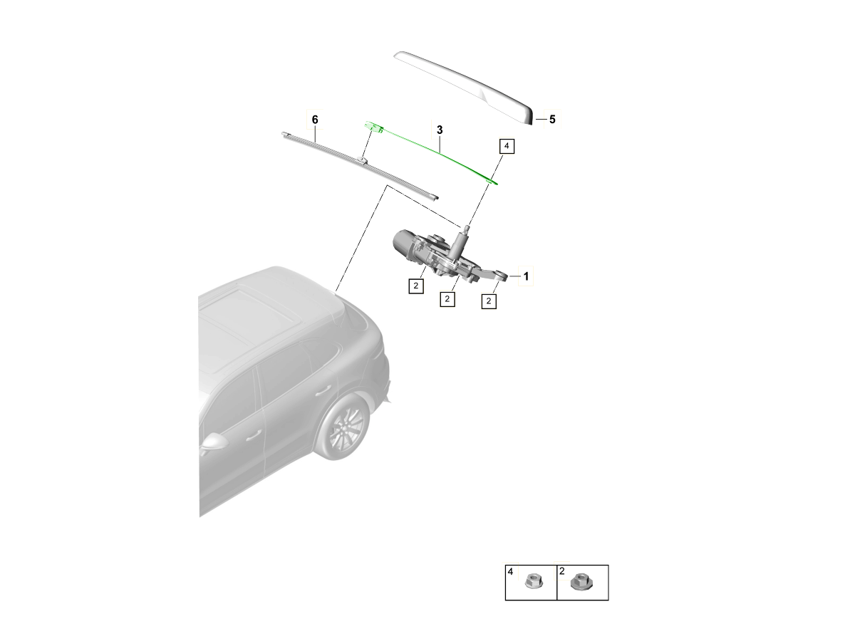 Porsche 971 Panamera Rear wiper arm 9749557070B 974955707B - 974955707B ...