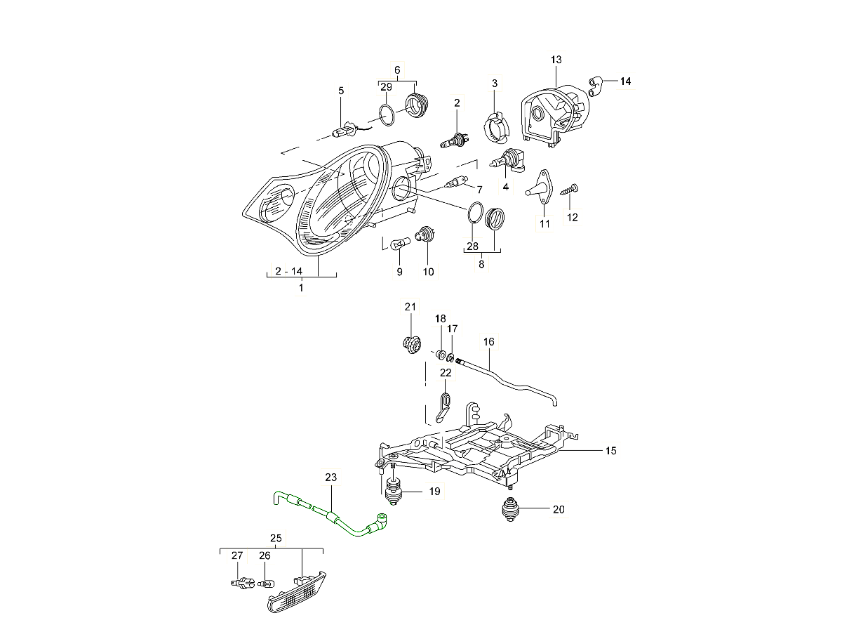 Porsche 996 Ventilation tube for headlamp 99663114900 - 99663114900 ...