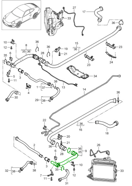 Porsche 997 Distributor Return Line 99710675104 - 99710675104 | Design 911