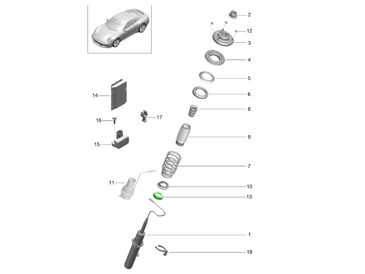 Porsche 991 Shock absorber stop cap 99134366101 - 99134366101 | Design 911
