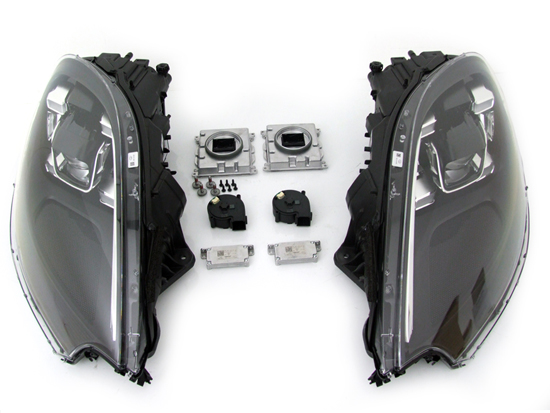 Black led headlamps Porsche Macan LHD - 95B04490092 | Design 911