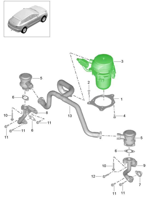 Porsche Macan Secondary air injection pump 95B959253 - 95B959253/1 ...