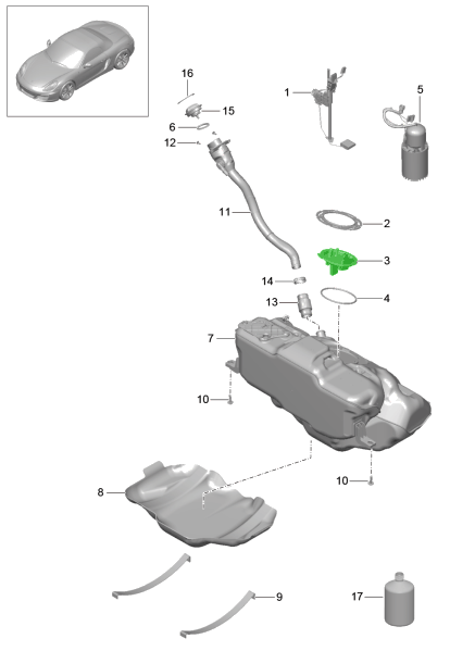 Porsche Boxster Cayman 981 991 Fuel Tank Flange 99120142100 ...
