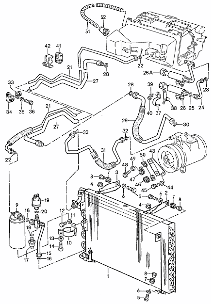 Radiator Air Conditioning (Air Con) . Porsche 928 1987-91 Manual ...