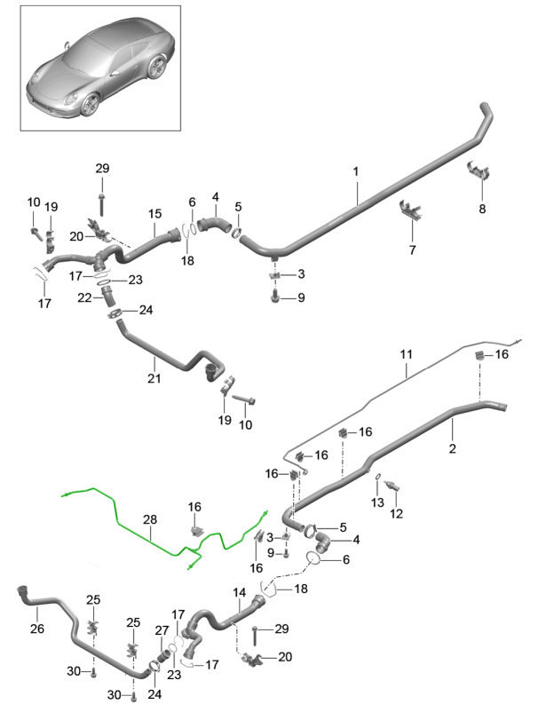 Coolant Hoses - Centre Section | Design 911