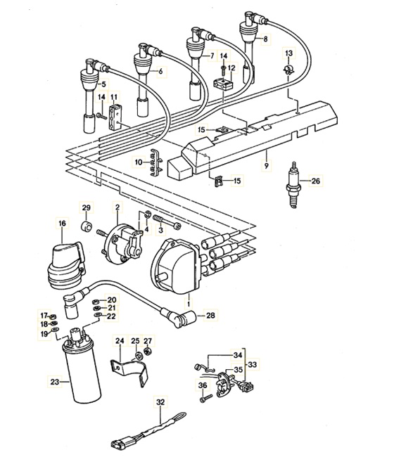 BERU ZEF1363 Porsche 94460206030 Ignition HT lead set for Porsche 968 3 ...