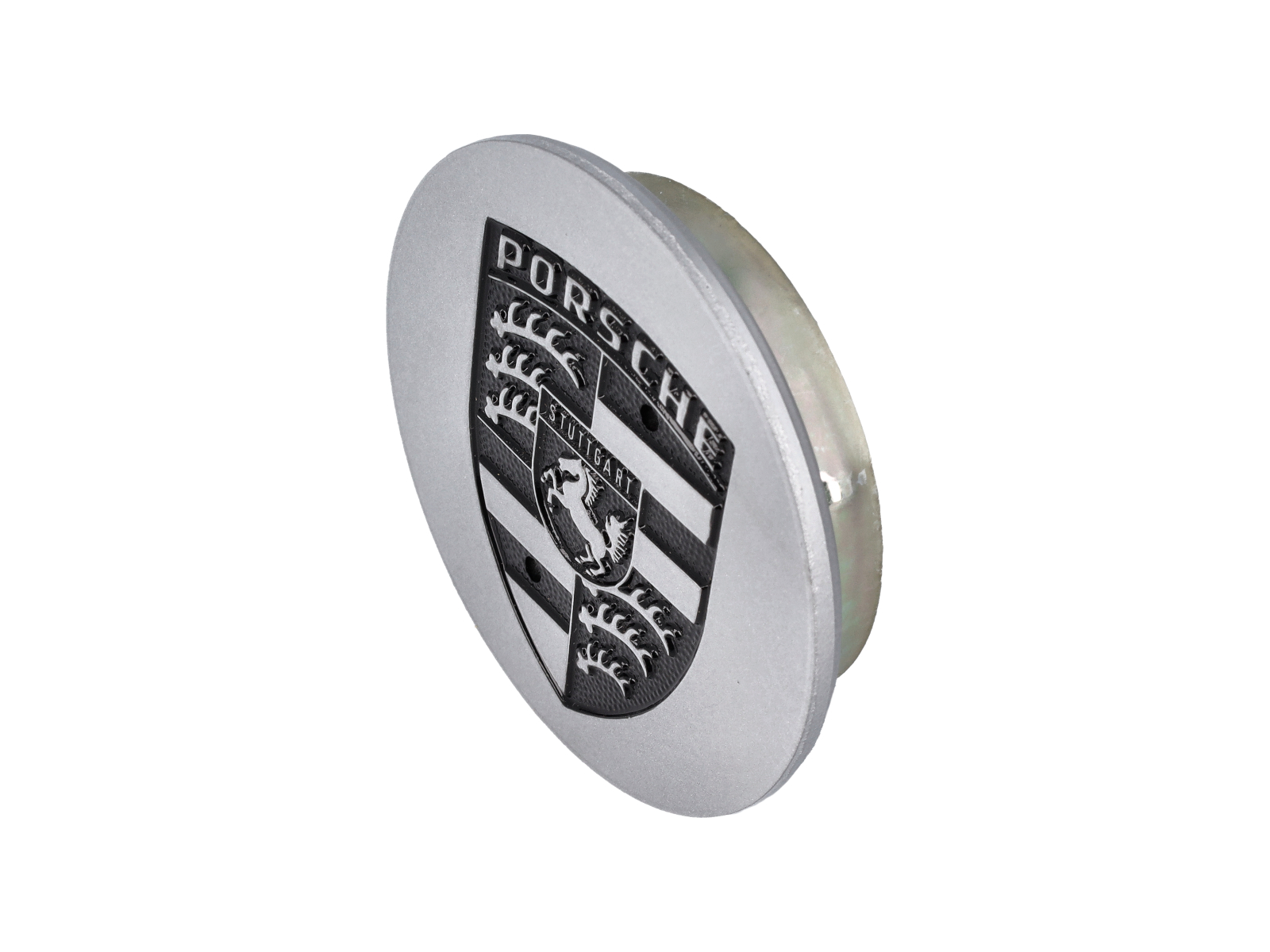 Wheel Cap Silver with Black crest metal for Porsche PCG36103202 ...