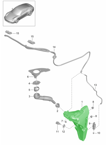 Porsche 996 Water Reservoir 99652870100 - 99152870100 | Design 911