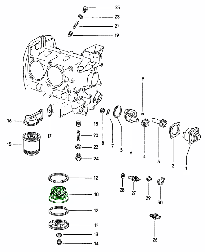 Porsche 914 Engine oil strainer 021115175 - 021115175/1 | Design 911