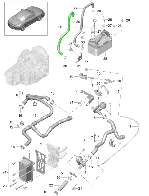 Buy Porsche Cayman 718C (982C) 2017>> Oil System & Pipes | Design 911