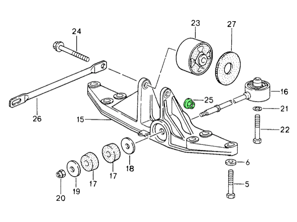 Porsche 993 Gearbox Silencer Block 99908444509 - 99908444501::2 ...