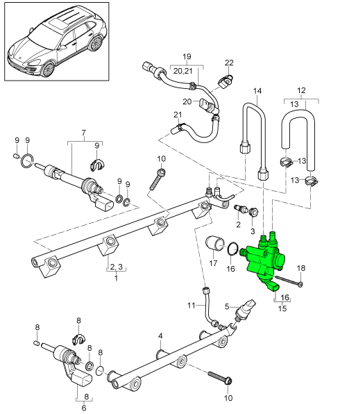 Original Porsche 95811031603 High pressure pump for Porsche Cayenne 958 ...