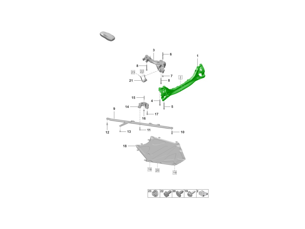 Rear Crossmember for Porsche 992-1 Carrera / Turbo 2019>> 992505105A ...