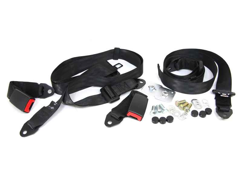 Static 3-Point Rear Lap & Diagonal Belts (Set of 2). Porsche 356 / 912 ...