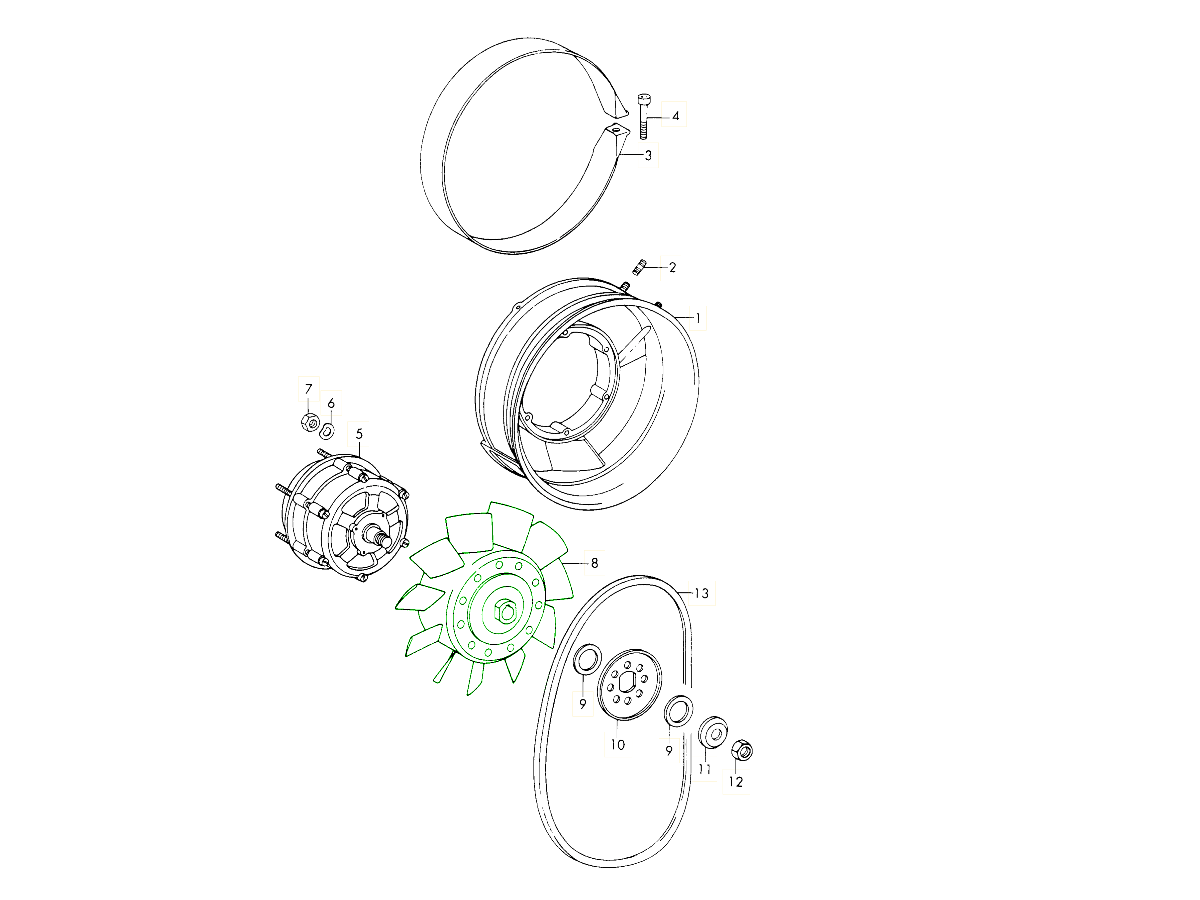 Porsche 911 F Alternator Fan Impeller 90110601001 - 90110601001 ...