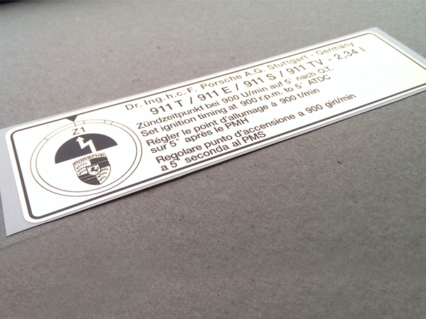 Porsche 91100651100 Timing decal for Porsche 911T - 91100651100/1 ...