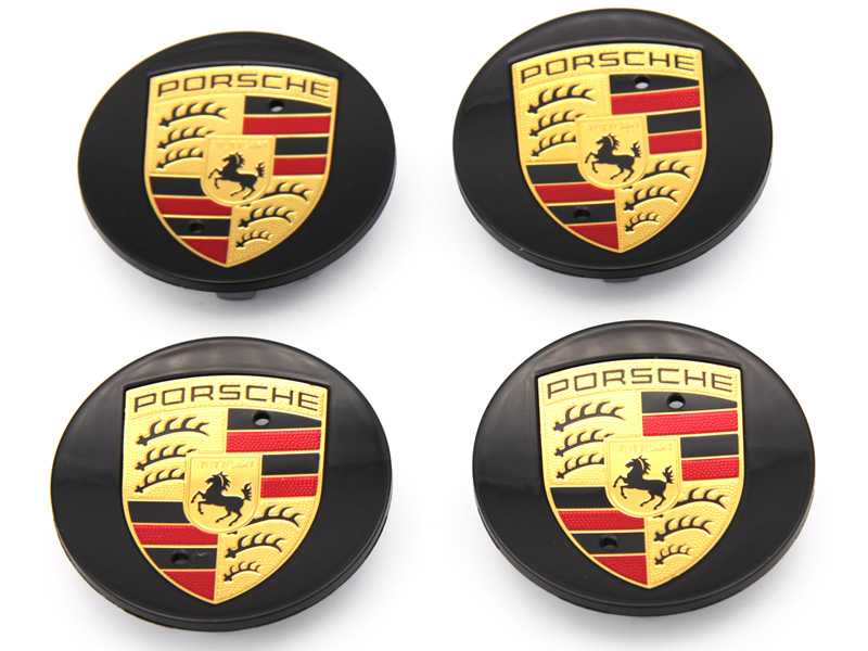 Wheel Caps with Coloured Crest for Porsche Macan (Set of 4) 00004460515 ...