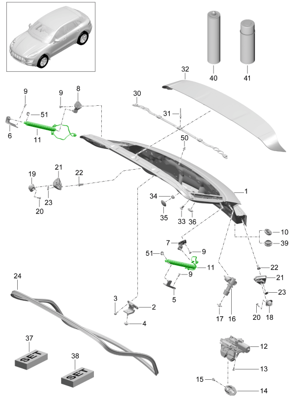 Buy Porsche Macan (95B) MK1 (2014-2018) Rear Lid Damper | Design 911
