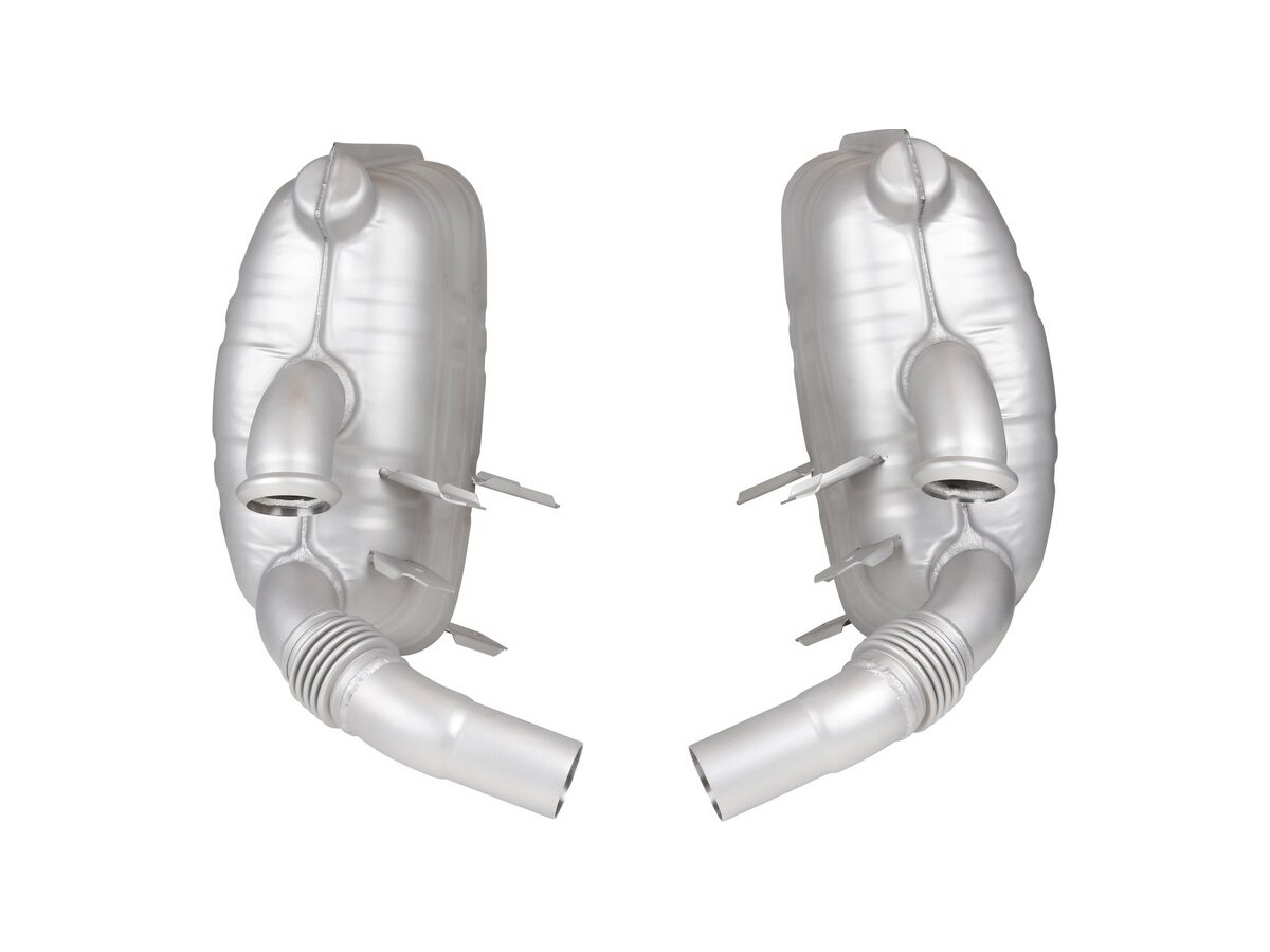 Exhaust set sports rear OE-style in bead blasted stainless steel. with ...