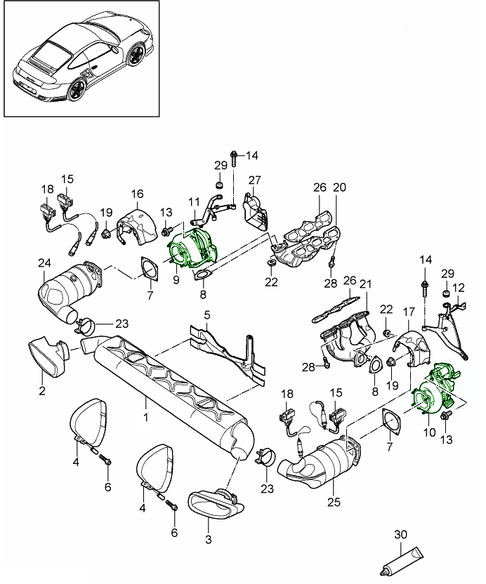 BorgWarner 53049980306 and 53049980305 Porsche 9A112301378 and ...