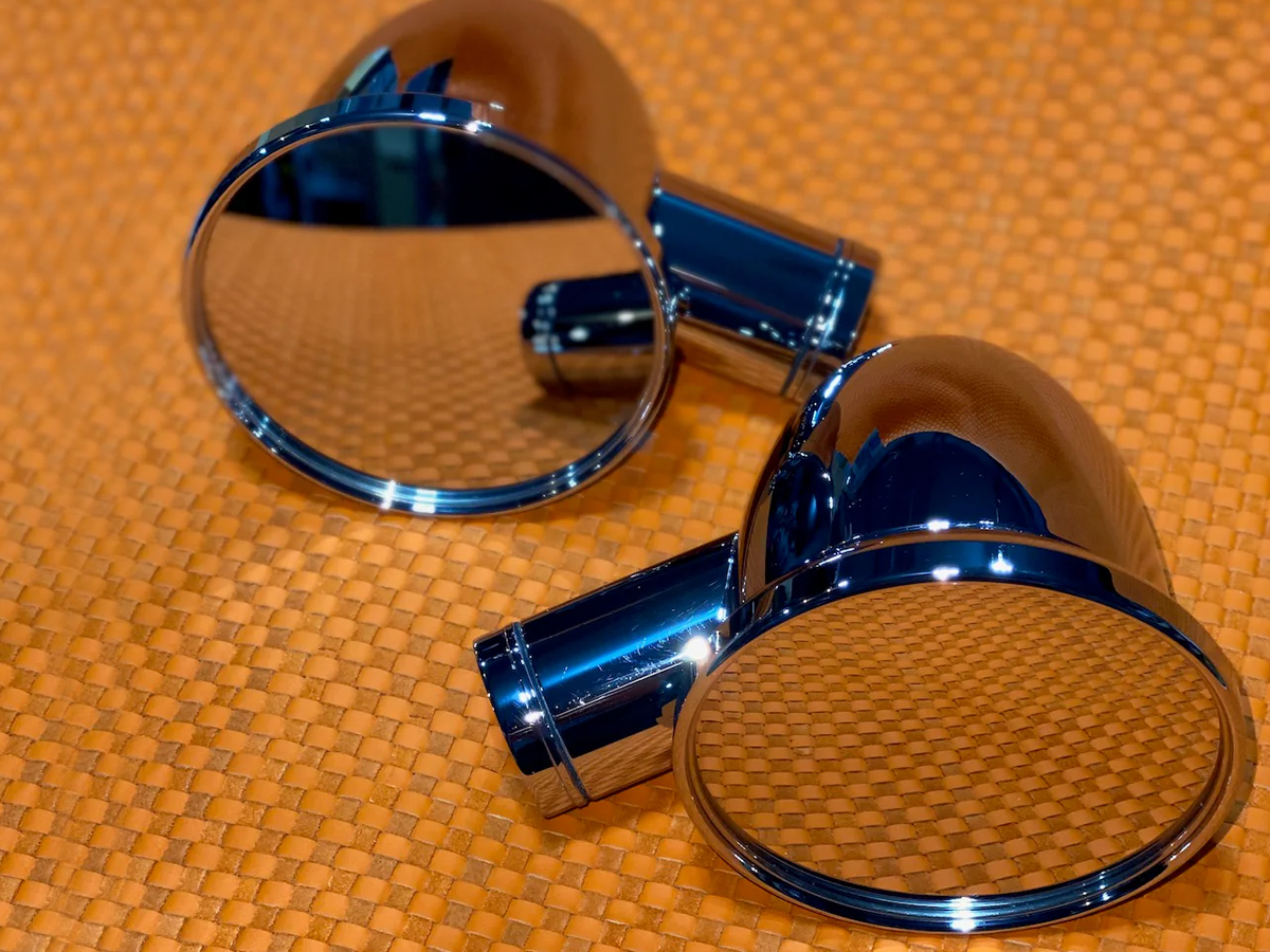 Aluminium bullet mirror set - Wing Window mount. Porsche 911 / 964 ...