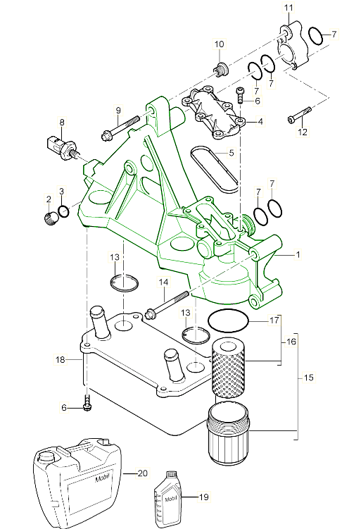Porsche 955 Cayenne Oil filter housing 94810727005 - 94810727005 ...
