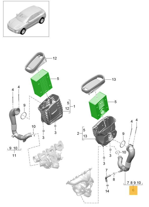 Porsche 95B Macan Air filter 95B129620 - 95B129620 | Design 911