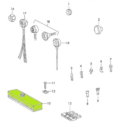 Front 12 way fuse panel with modern blade fuses. Porsche 911 1965 to ...