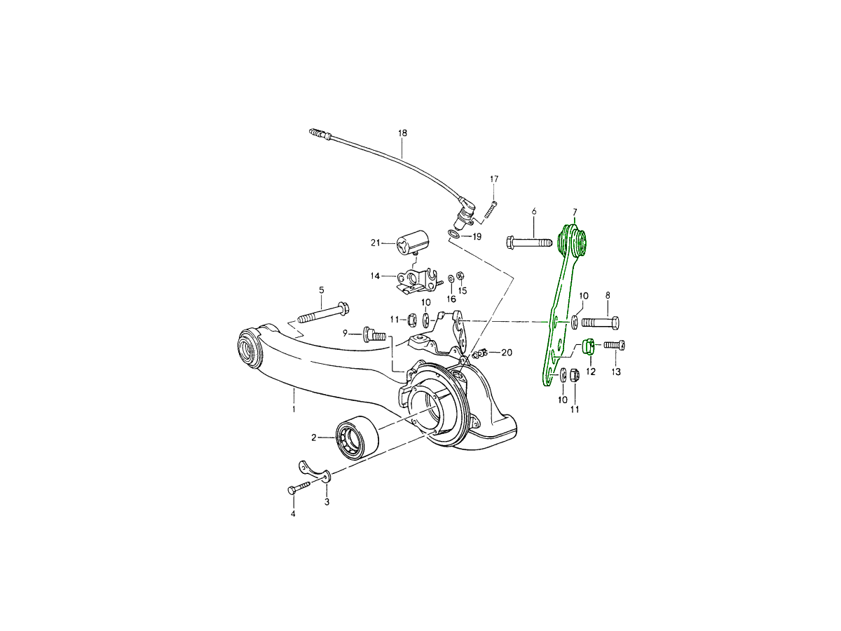Rear suspension spring plate - axle strut. Porsche 964 96433106008 ...