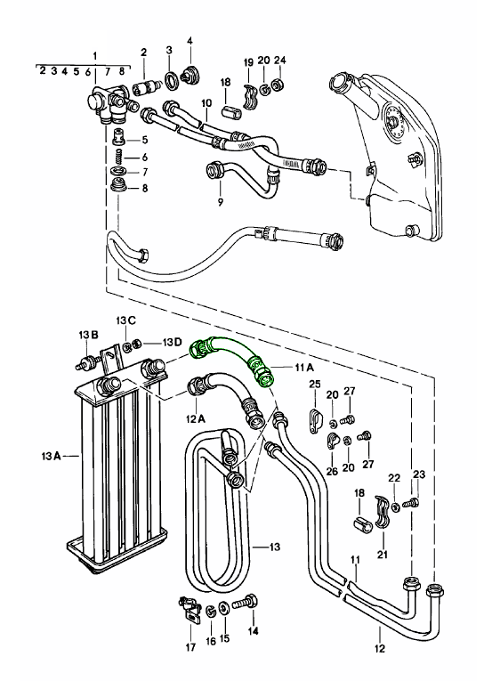 Porsche Cayenne Radiator Oil Cooler on Engine gasket 95510711100 ...