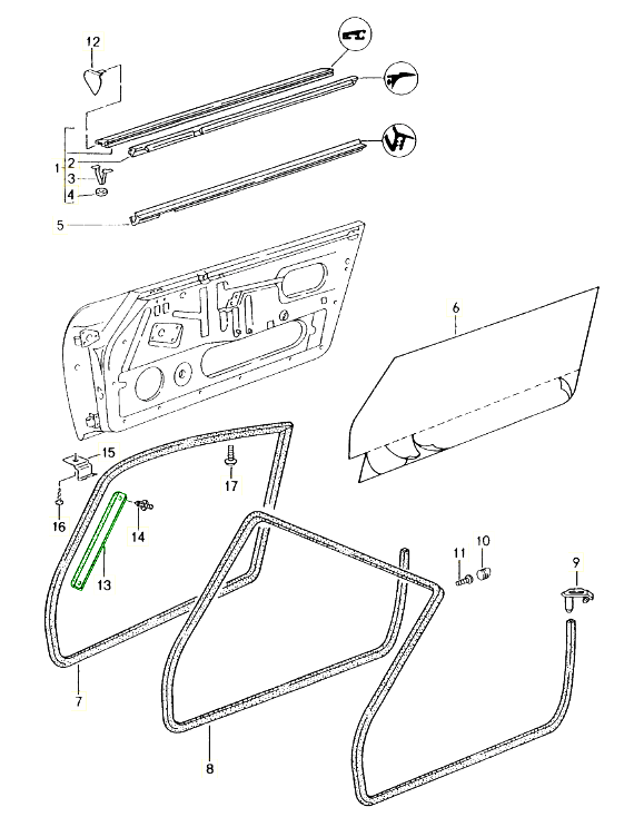 Porsche 993 Targa A-pillar trim 99350450500 - 99350450500 | Design 911