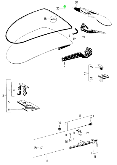White Rubber Stop for engine Lid. Porsche 356 Pre-A / 356A 35652182 356 ...