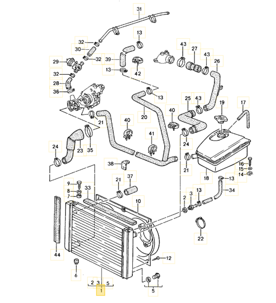 Aluminium Radiator Water/Coolant. Porsche 944 / 944 S2 / turbo - 7088 ...