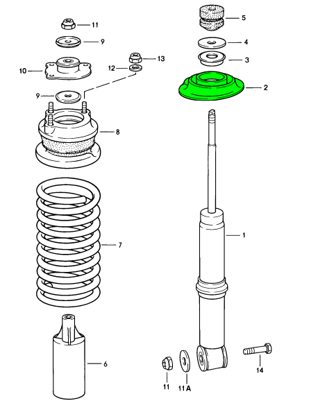 Porsche 928 Shock Absorber Concaved washer 92834352500 - 92834352500 ...