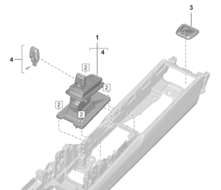 Repair kit for gear selector PDK. Porsche 991.1 / 991 turbo - 992798251 ...