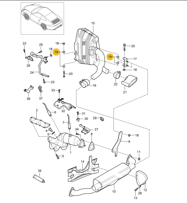 exhaust-support-bracket-sound-absorber-porsche-996-997-99711122930 ...