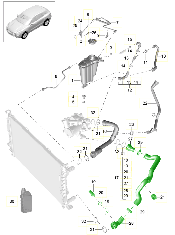 Buy Porsche Macan (95B) MK1 (2014-2018) Water / Coolant Hoses | Design 911