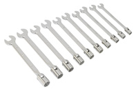 Sealey Flexi-Head Socket/Open End Spanner Set 10pc Metric - S0859 ...