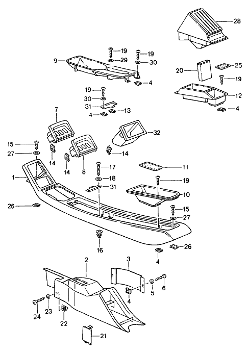 Porsche 993 Handbrake Surround 993552539001DB - 993552539001DB | Design 911