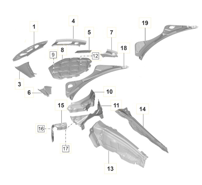 Cover support engine compartment. Porsche 971.2 Panamera ...