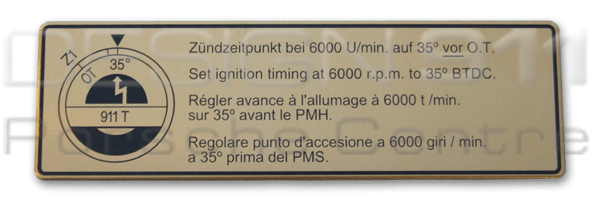 Porsche 911 Sticker Engine Timing 90100650900 - 90100650900 | Design 911