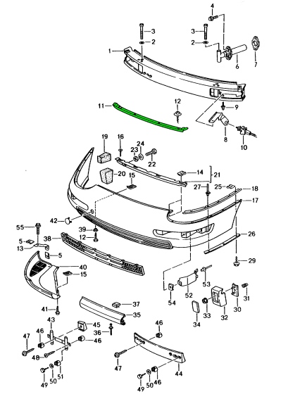 Original Porsche 99350534300 Front bumper sealing strip for Porsche 993 ...