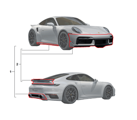 SportDesign Package. Porsche 992 turbo Coupe - 992044850A | Design 911