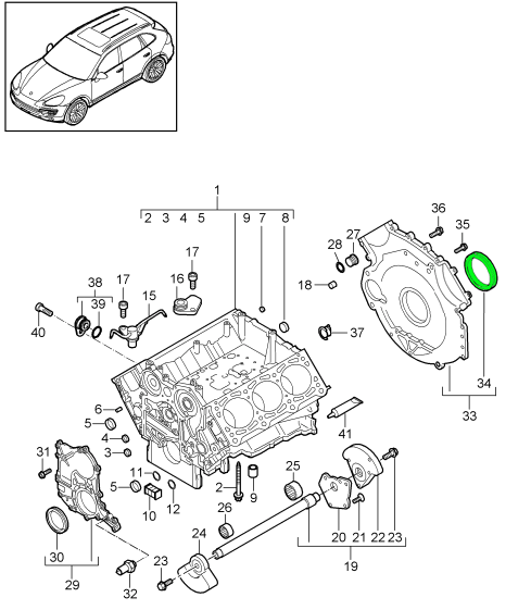 Porsche Cayenne Rear Main Oil Seal 95510105300 - 95510105300 | Design 911