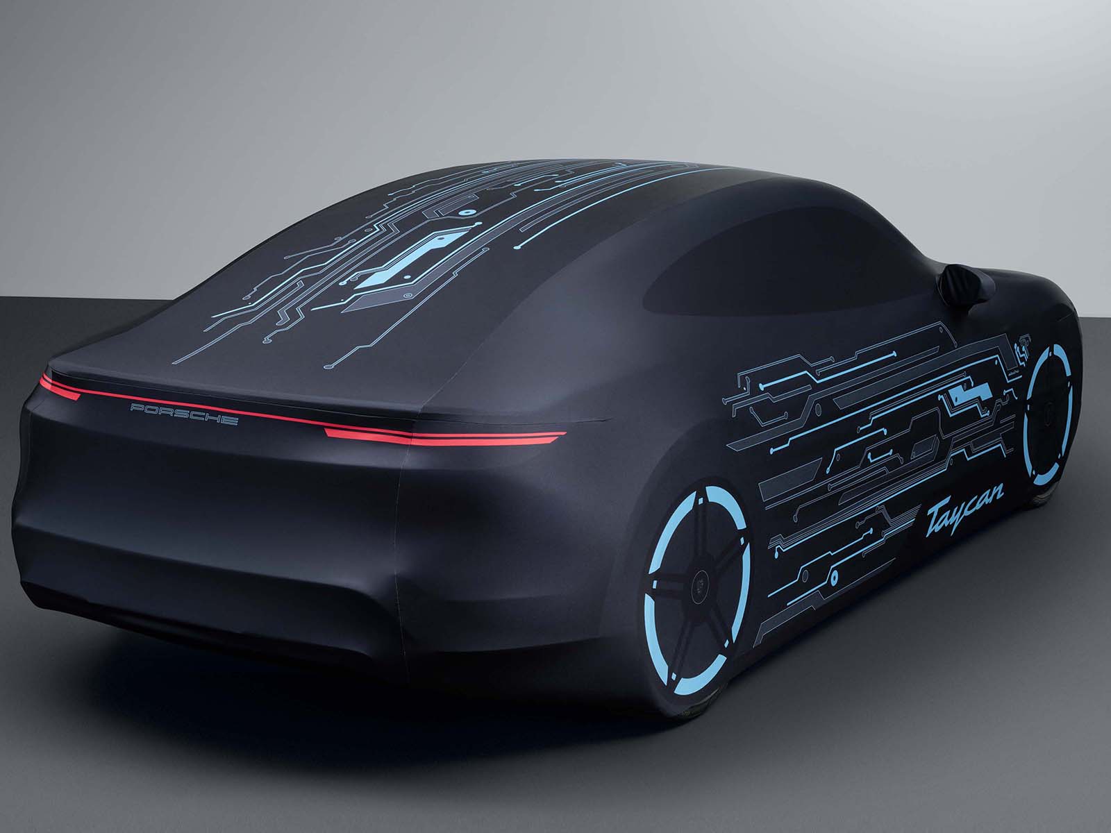 Indoor car cover with 'electric' design for Taycan Saloon 2024 ...