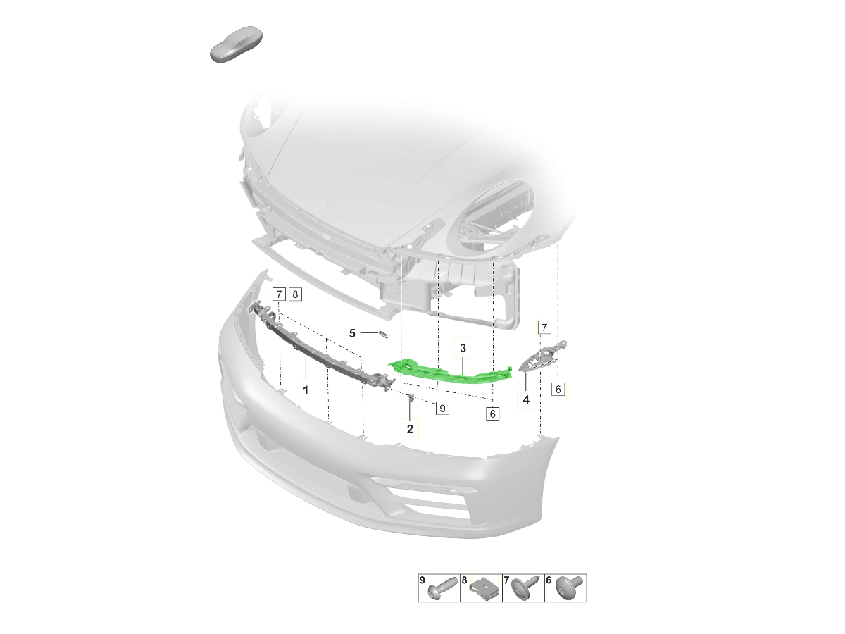 Porsche 992 Retainer for front bumper 992807595E 992807596E ...