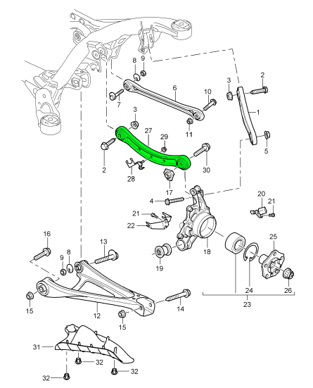 Porsche Cayenne Upper Front Rear Axle Control Arm 95533104710 ...