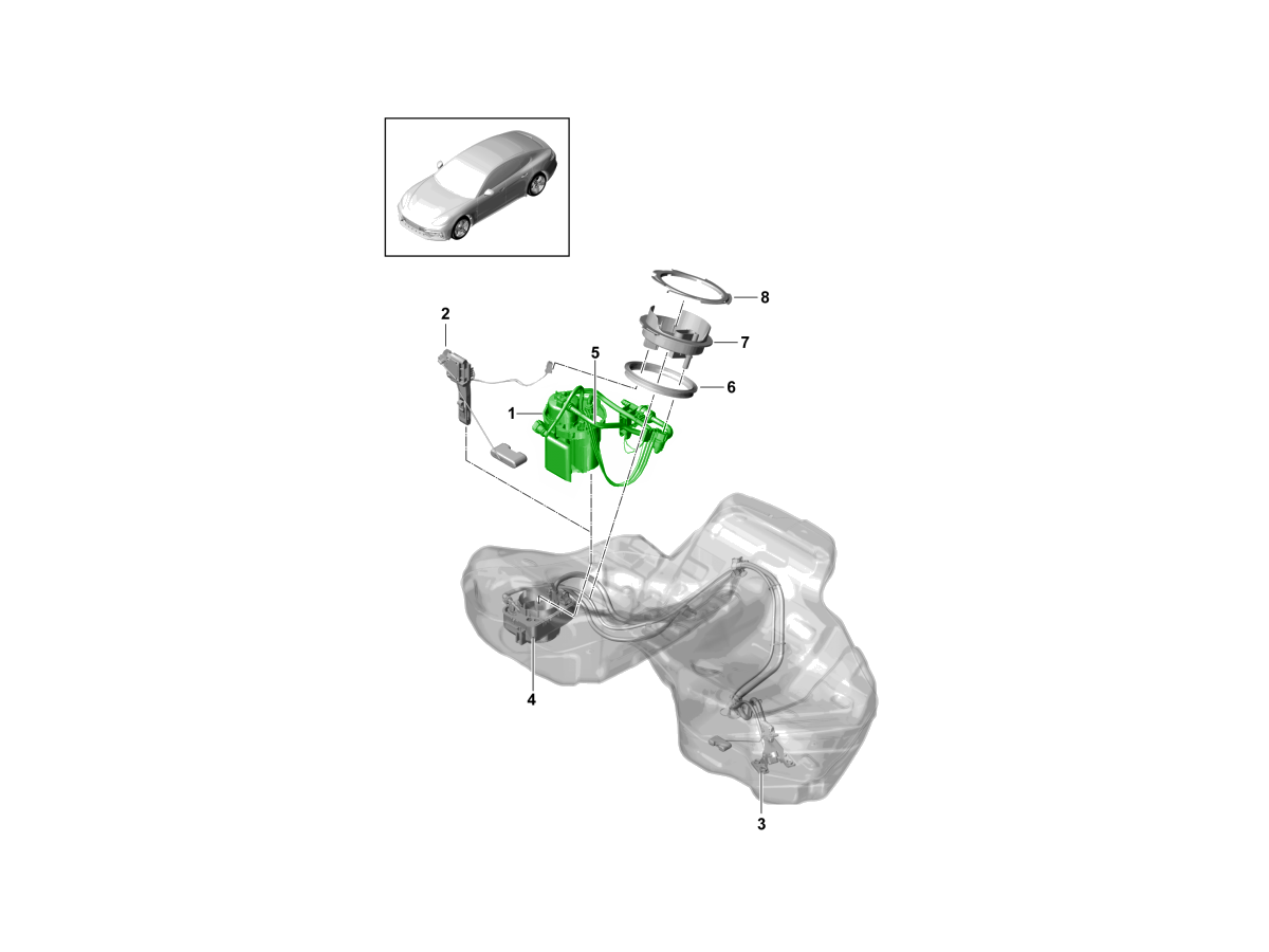 适用于保时捷 971 & 976 Panamera Hybrid 车型 2017 的燃油泵 9A791908820 9A791908821 ...