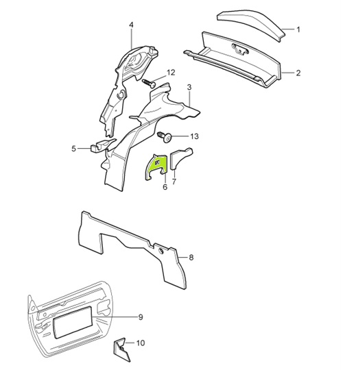 Sound absorber engine bay. Porsche 986 Boxster - 98655672102 | Design 911